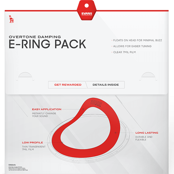 Evans ER-ROCK E-Ring Overtoan Damping Set, 10, 12, 14, 16 – Easy Music ...